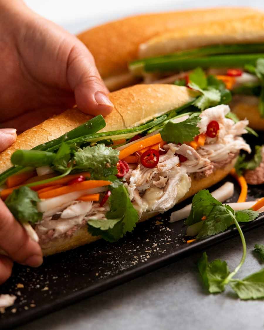 Chicken Banh Mi (Vietnamese sandwich) | RecipeTin Eats