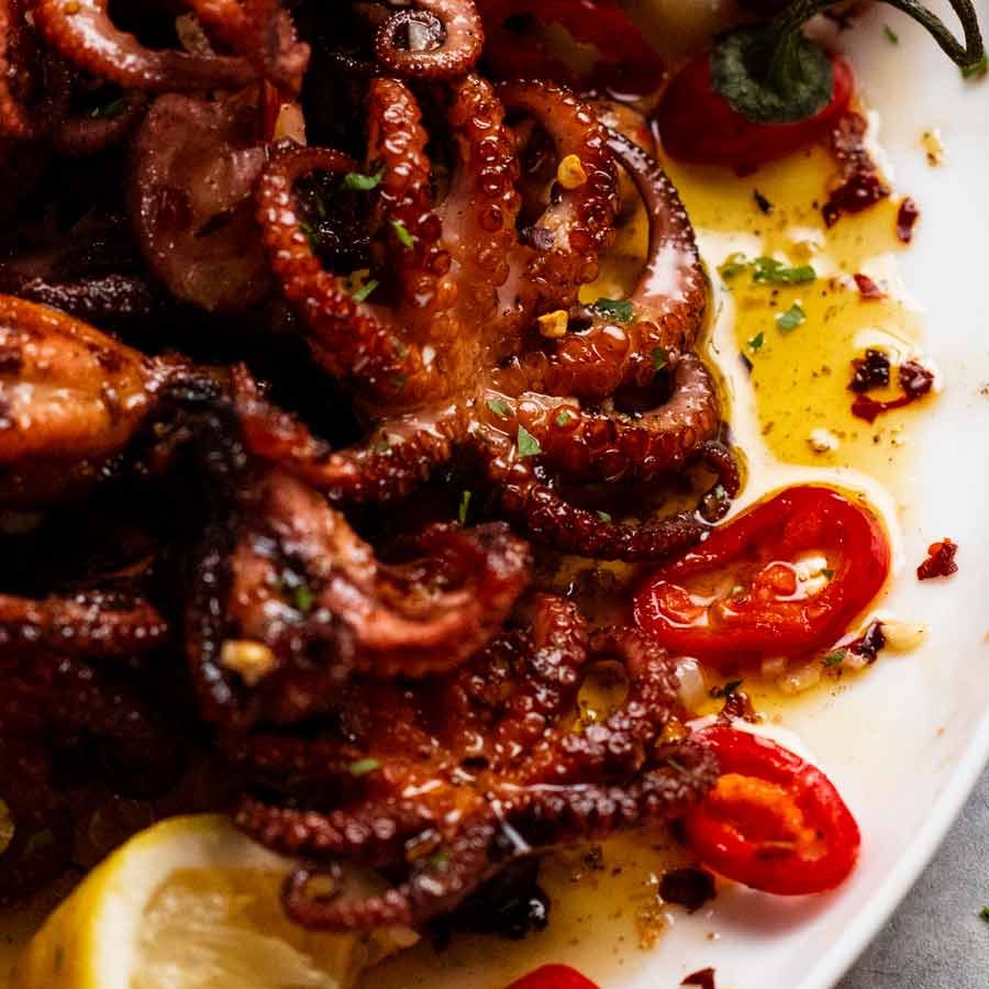 Crispy marinated baby octopus | RecipeTin Eats
