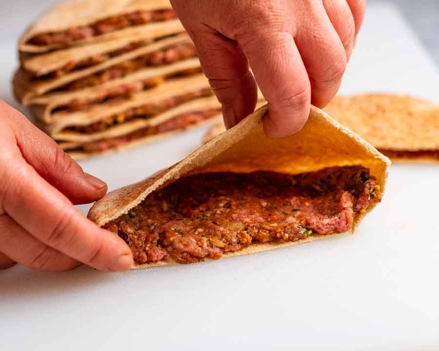 Arayes - Lebanese Meat-Stuffed Crispy Pita | RecipeTin Eats