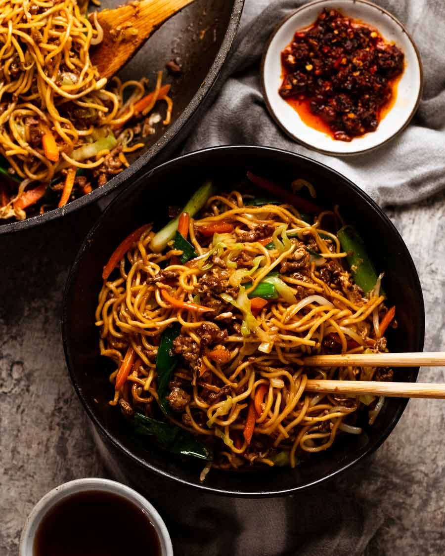 Beef chow mein - great mince/ground beef recipe! | RecipeTin Eats