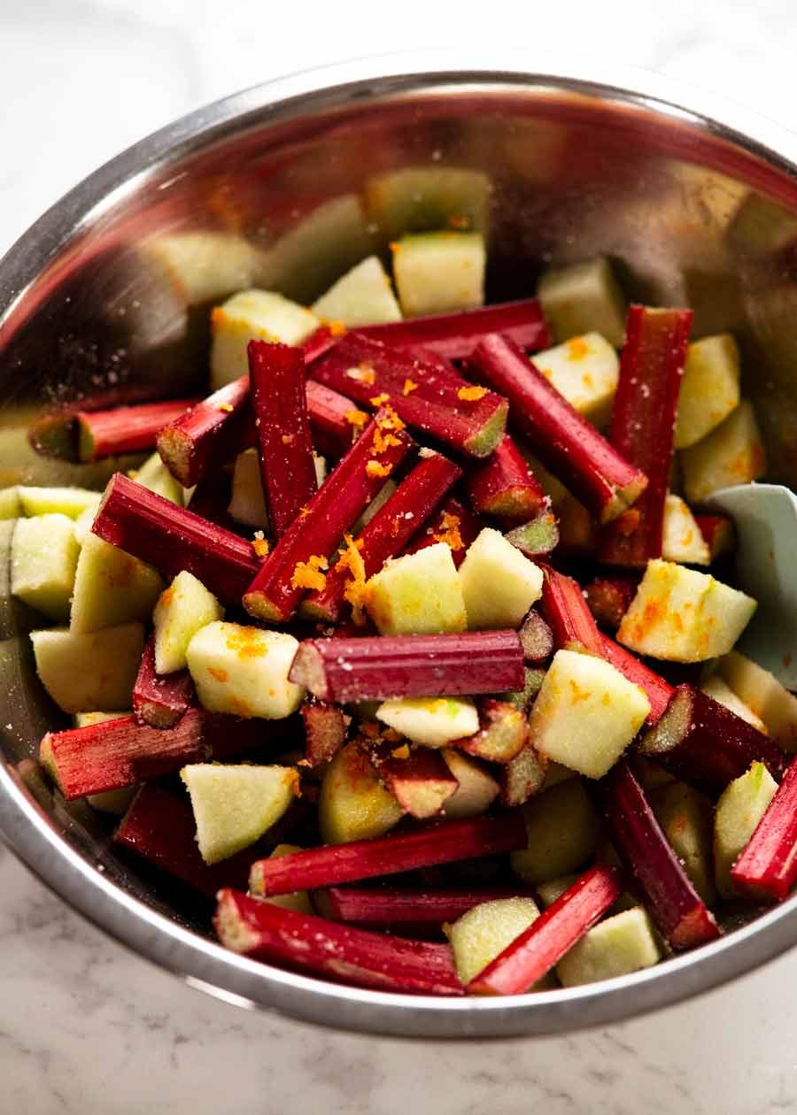Rhubarb Crumble with Apple | RecipeTin Eats